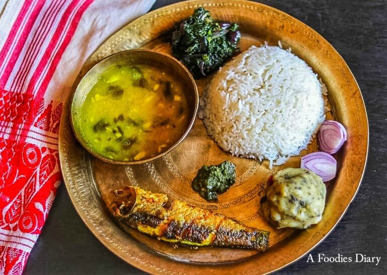 Traditional Assamese Thali - Row Fish Thali - Sona Hotel